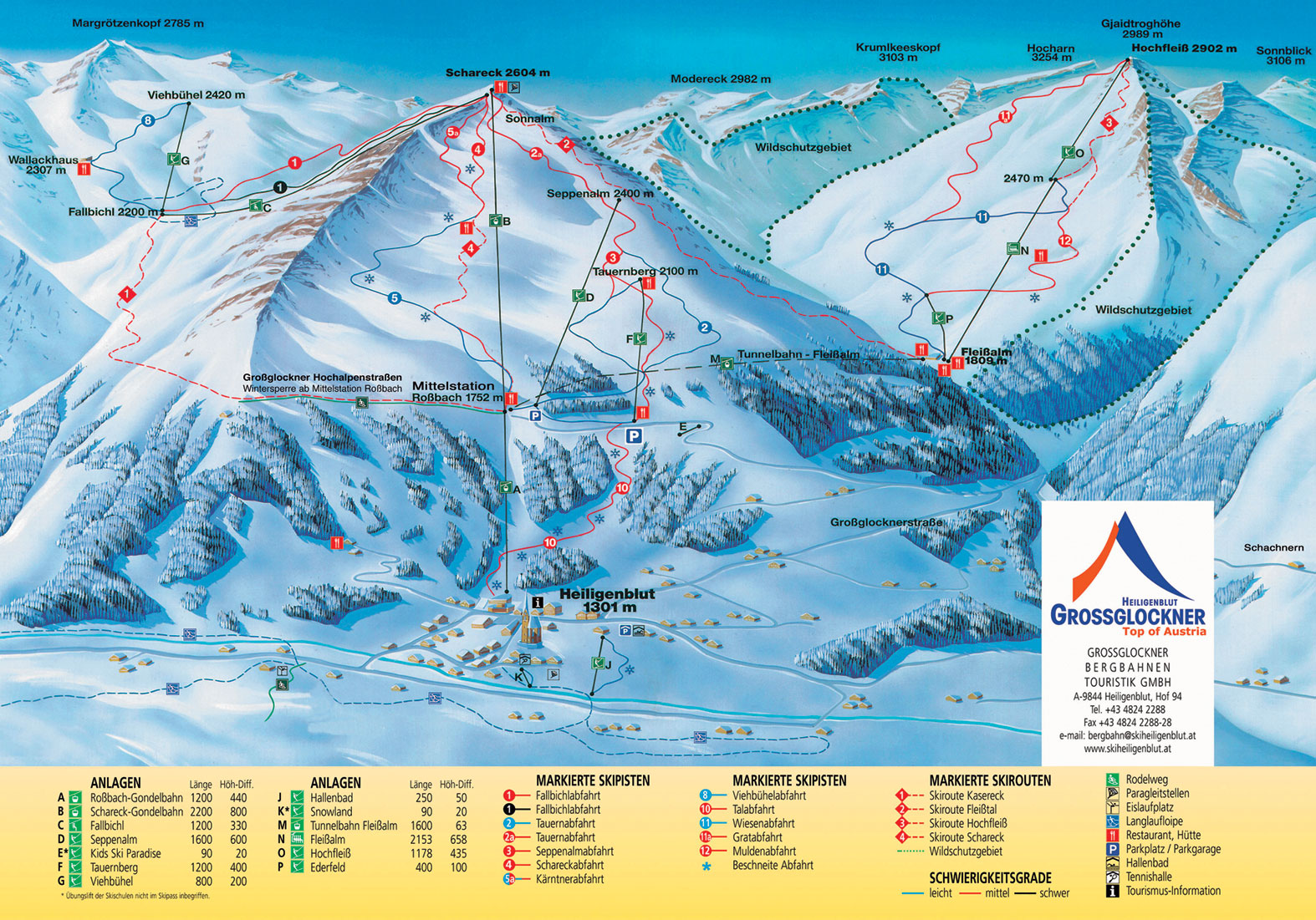 Heiligenblut Piste Map | trails & marked ski runs | SNO