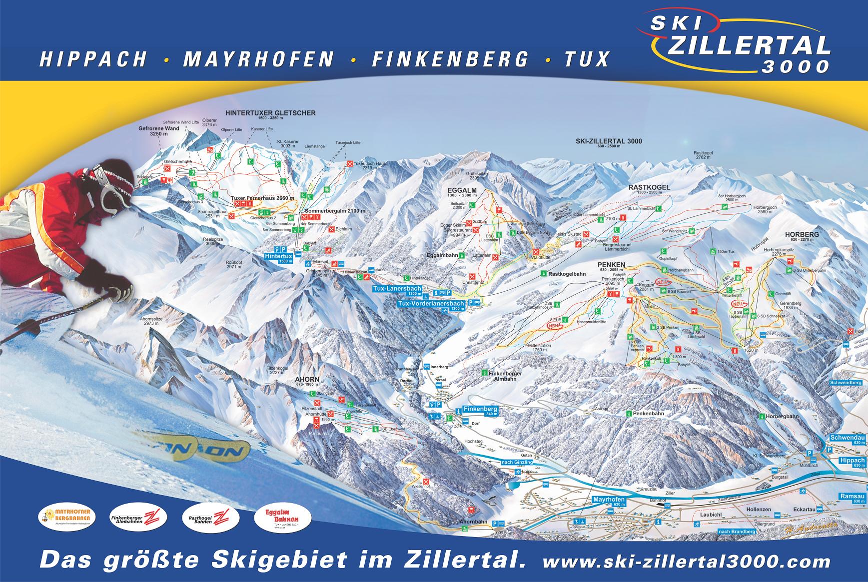 Tux Piste Map | trails & marked ski runs | SNO